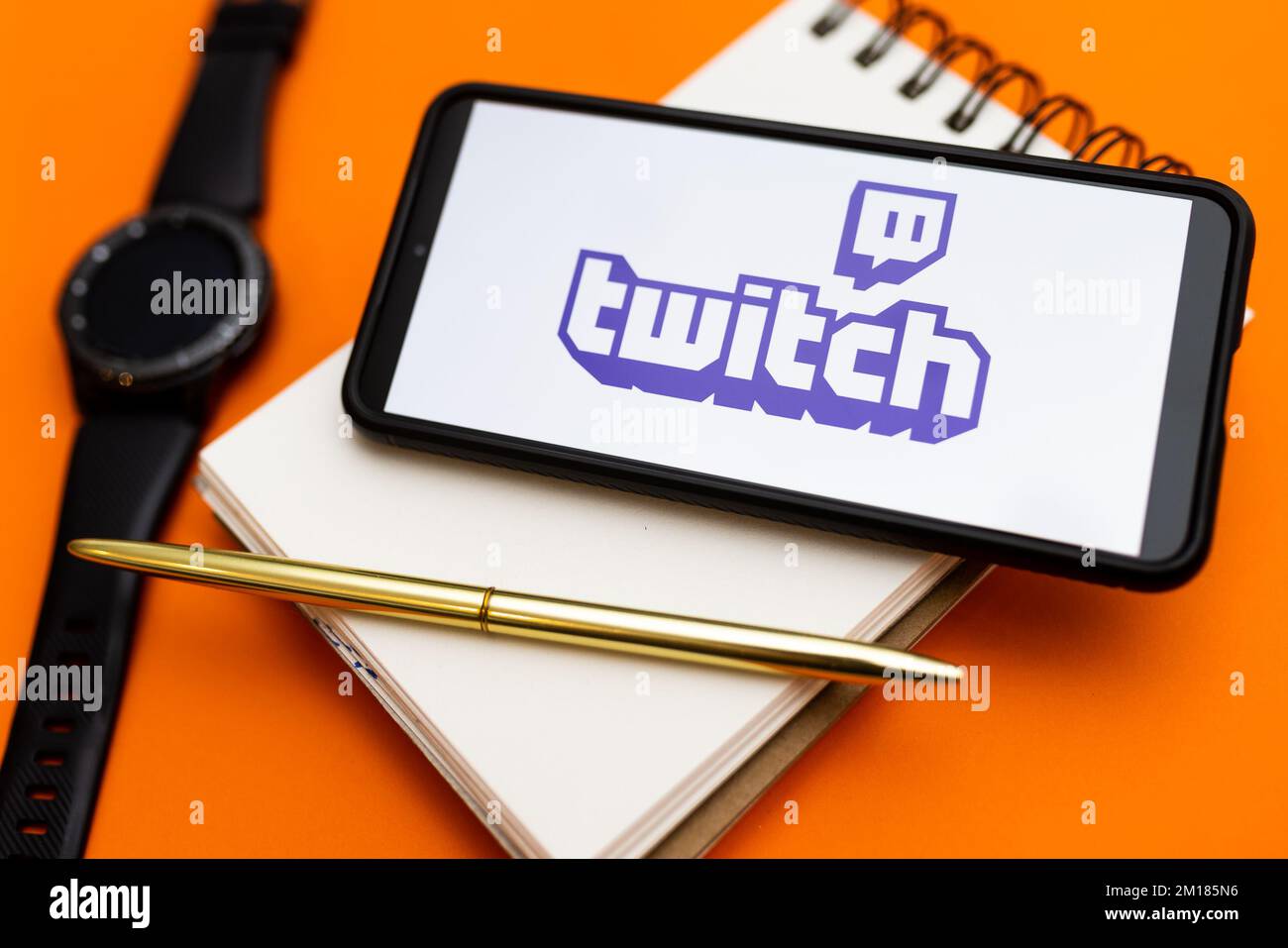 Poland. 07th Dec, 2022. In this photo illustration a Twitch logo seen ...