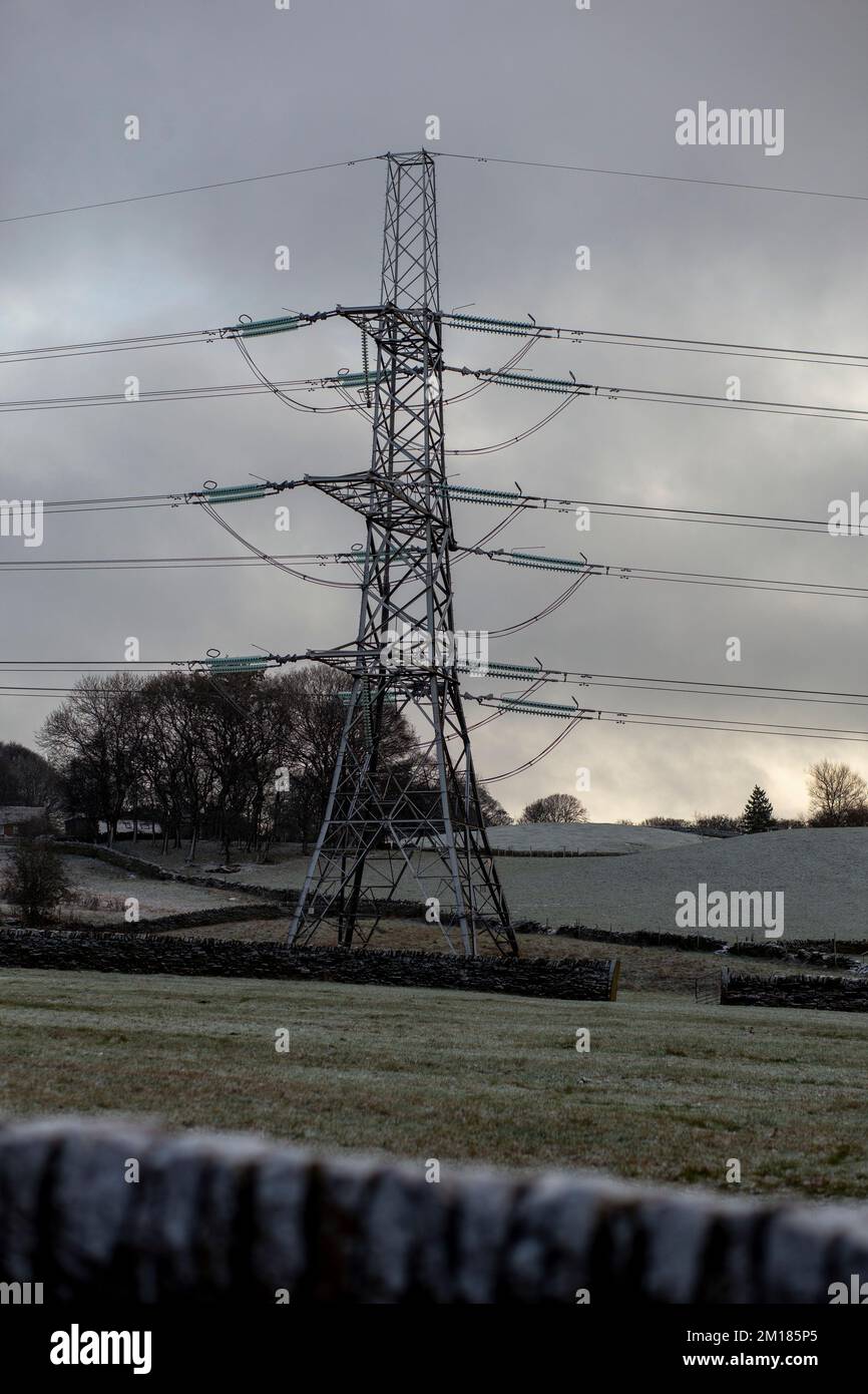 Electricity pylons covered in snow hi-res stock photography and images ...