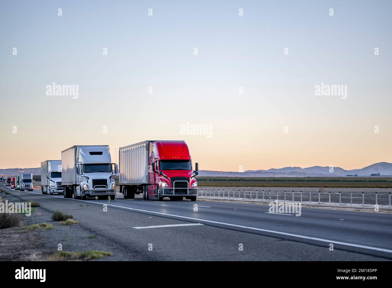 Convoy of a industrial grade commercial professional transportation of ...