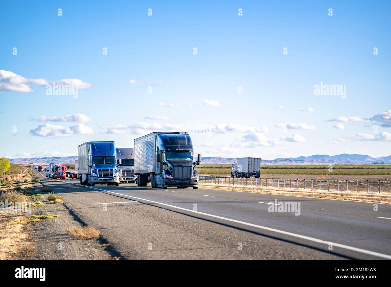 Convoy of a industrial grade commercial professional transportation of ...