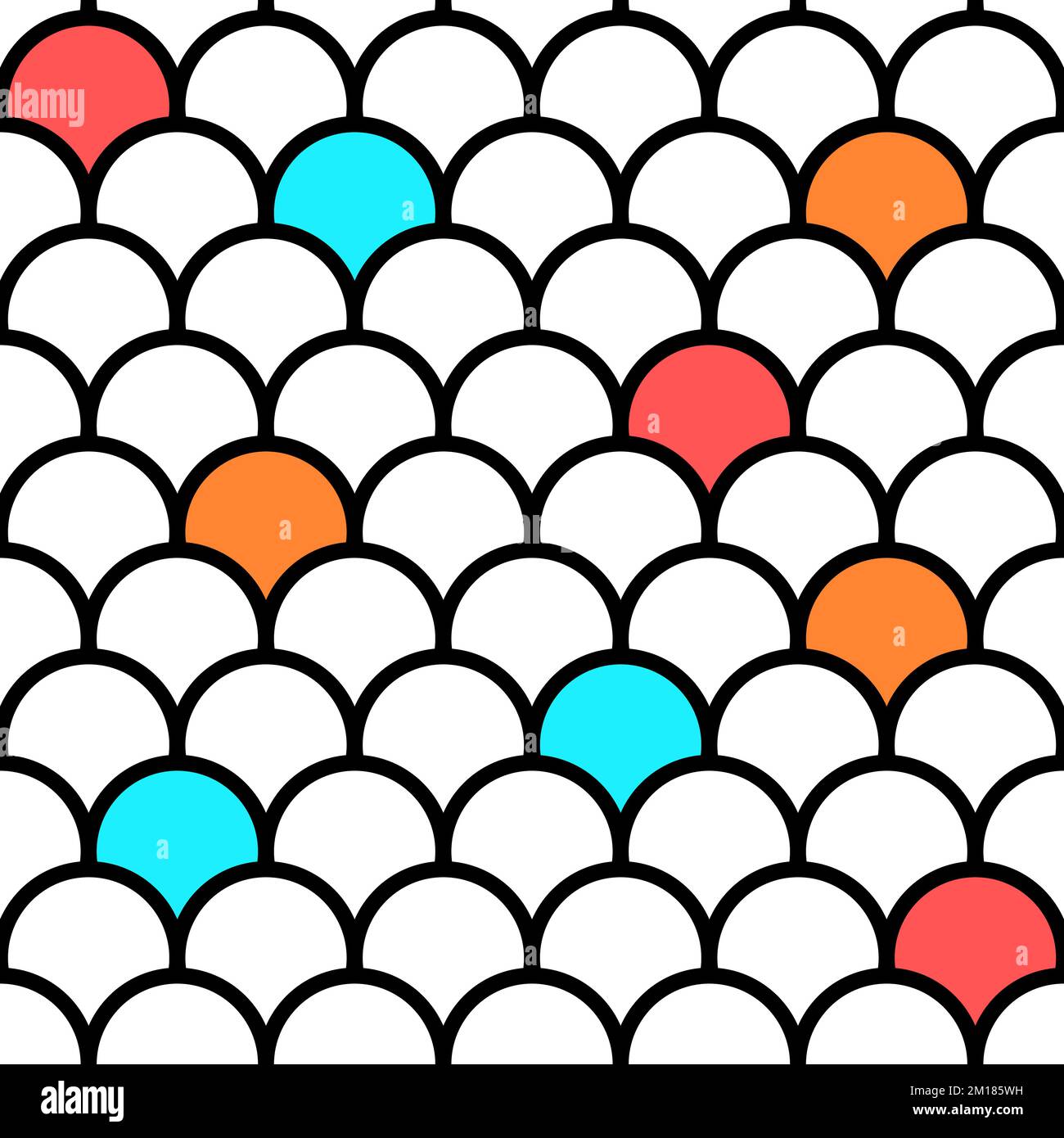 Mermaid scales seamless girly pattern with circles Stock Vector Image ...