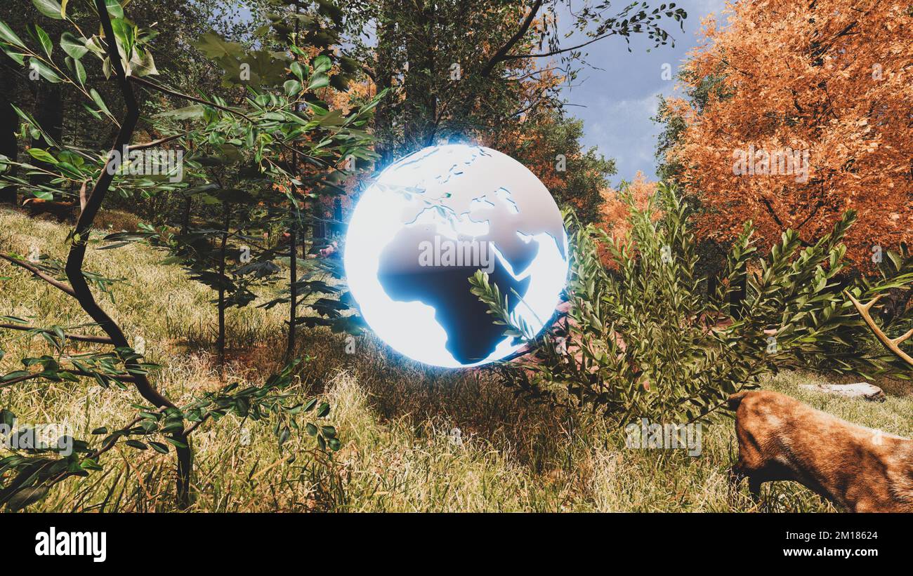 3D Render Background to ecology and sustainable development ...