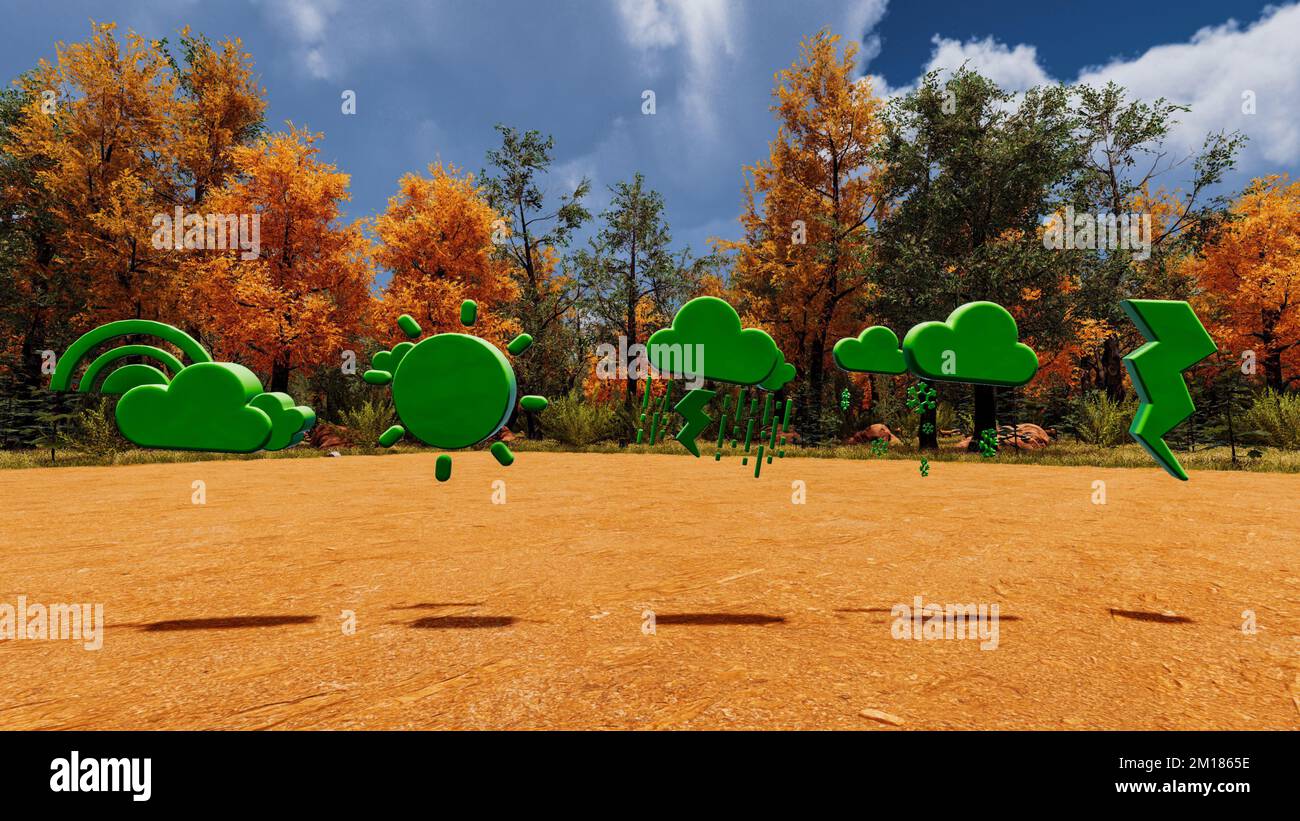 3D Render Background to ecology and sustainable development ...