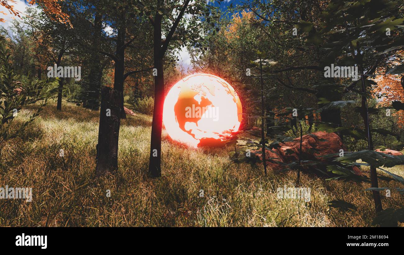 3D Render Background to ecology and sustainable development ...