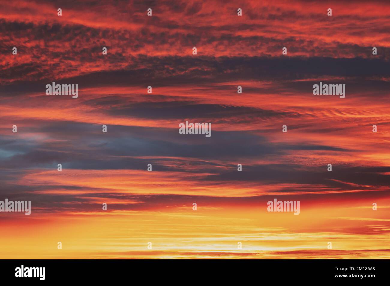 Abstract Saturated Orange-yellow Colors Of Clouds. Unusual Sky ...