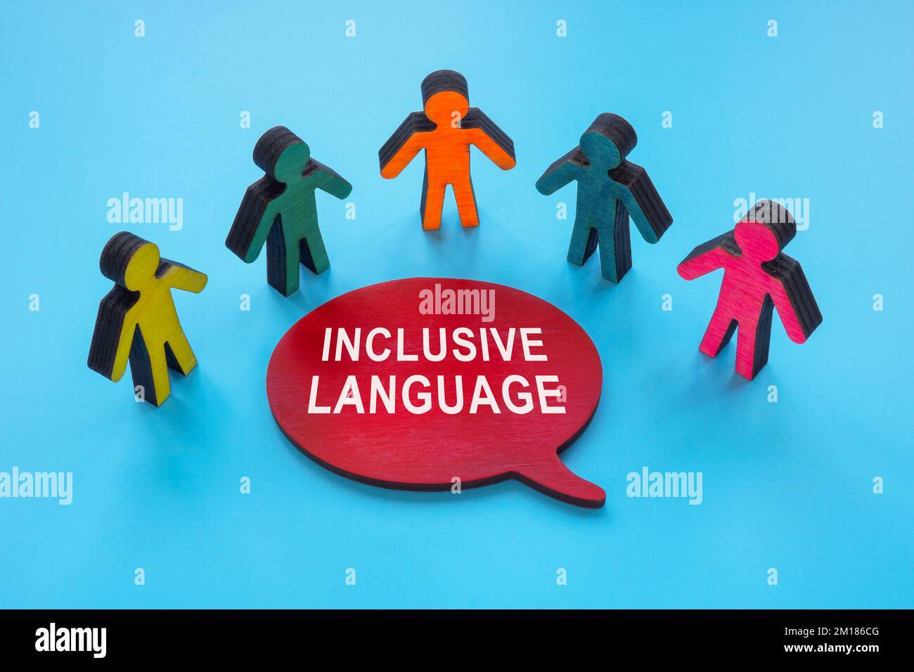 Speech bubble with sign inclusive language and figurines Stock Photo ...