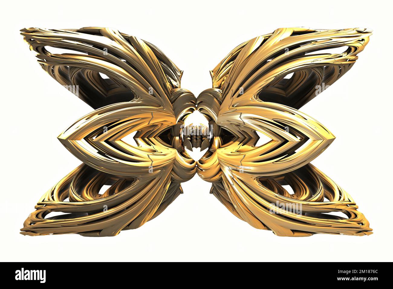 Gold jewelry concept isolated on white. 3d rendering Stock Photo - Alamy