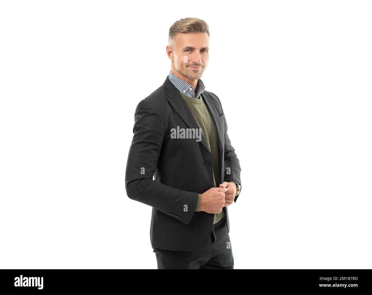 happy mature guy has great style isolated on white background. mature ...