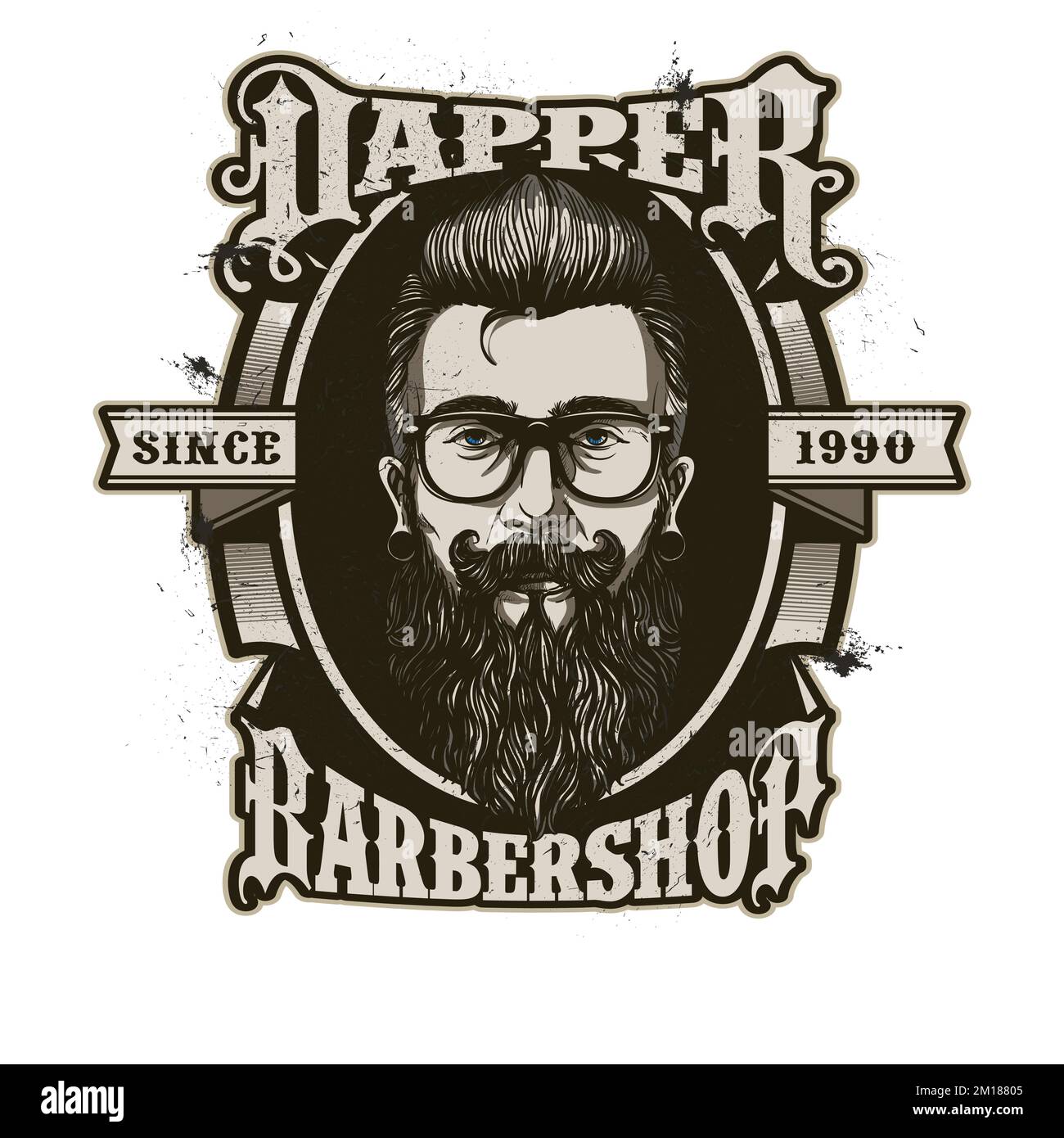 Barber shop logo vector vectors Cut Out Stock Images & Pictures - Alamy