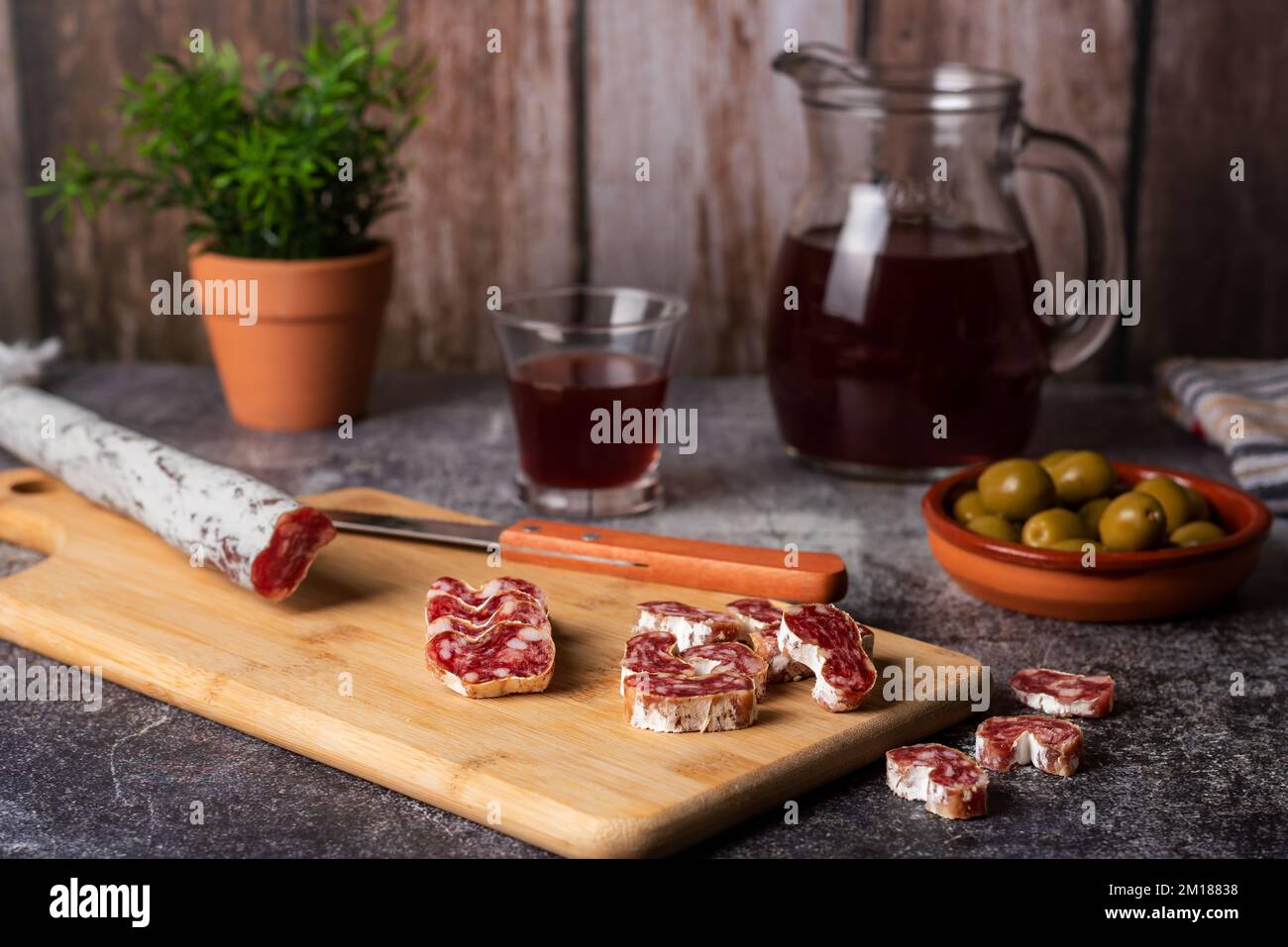 Fuet, Espetec, Secallona or Petador, typical Catalan sausage spread ...