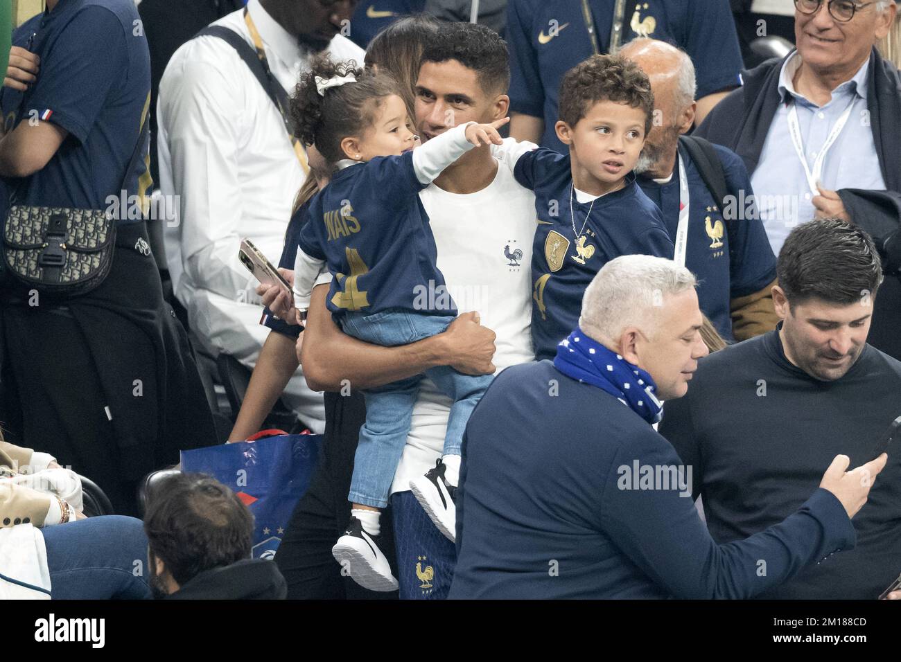 Doha, Qatar. 11th Dec, 2022. Raphael Varane and his children during the ...