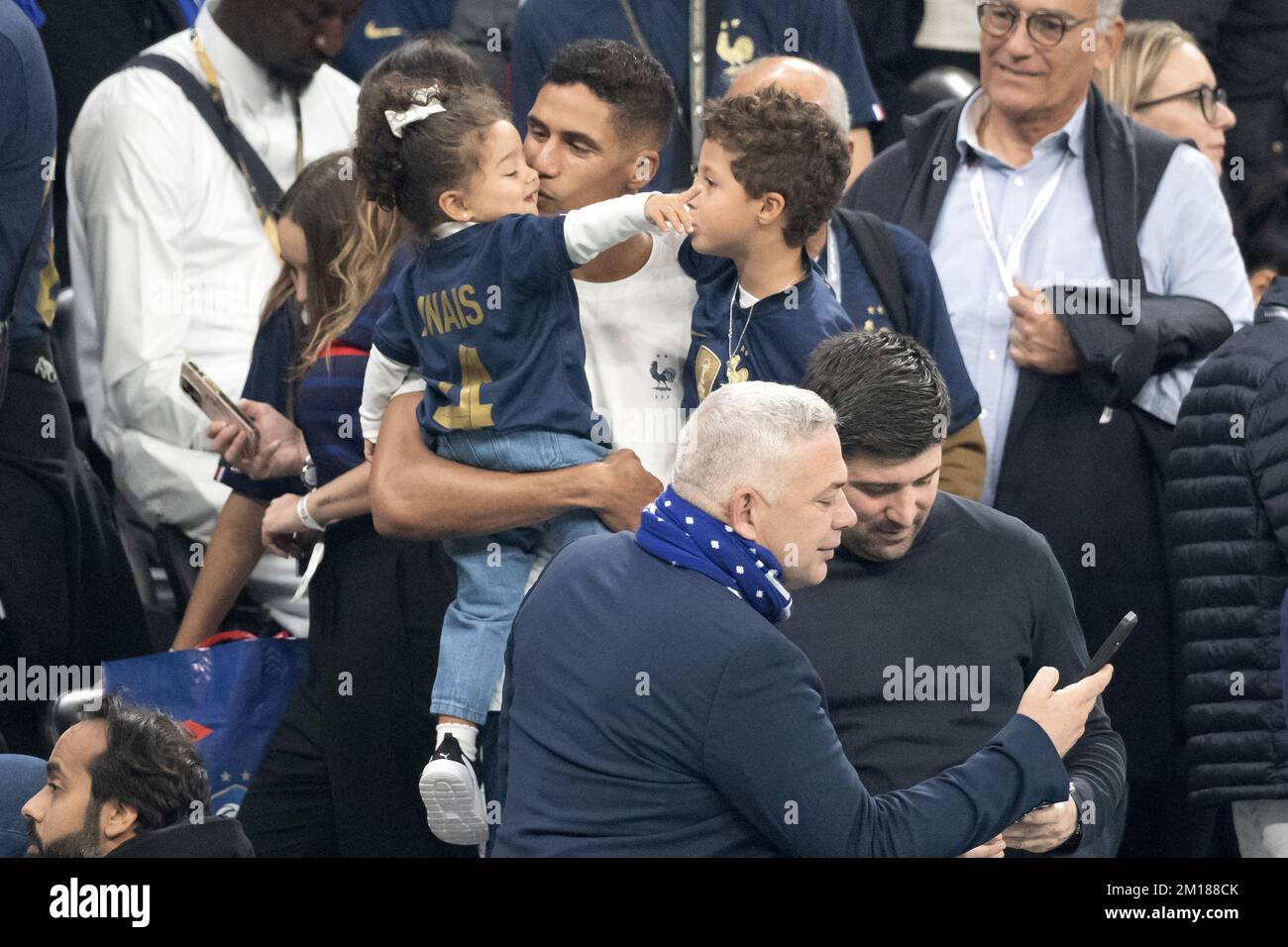 Doha, Qatar. 11th Dec, 2022. Raphael Varane and his children during the ...