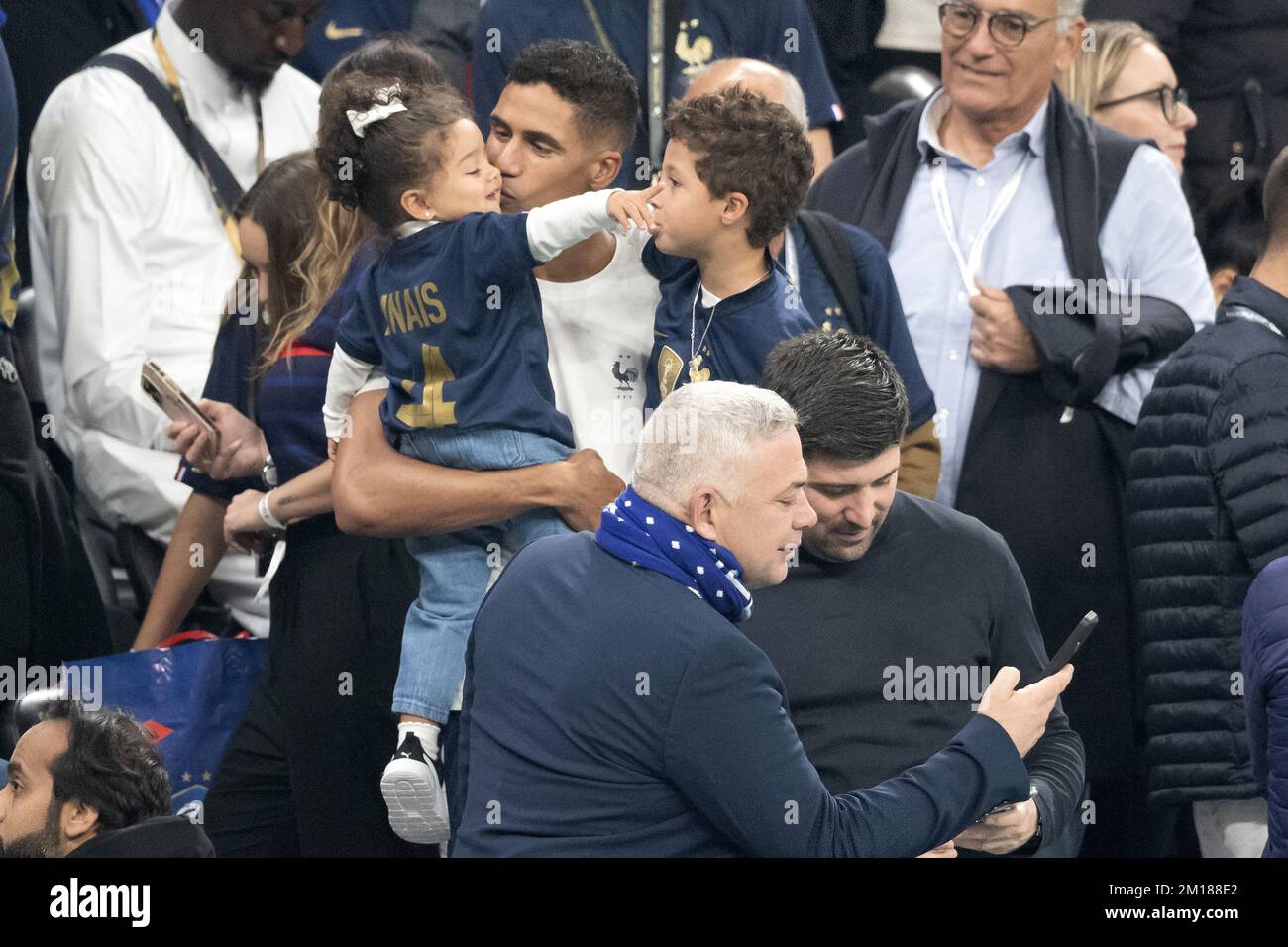 Doha, Qatar. 11th Dec, 2022. Raphael Varane and his children during the ...