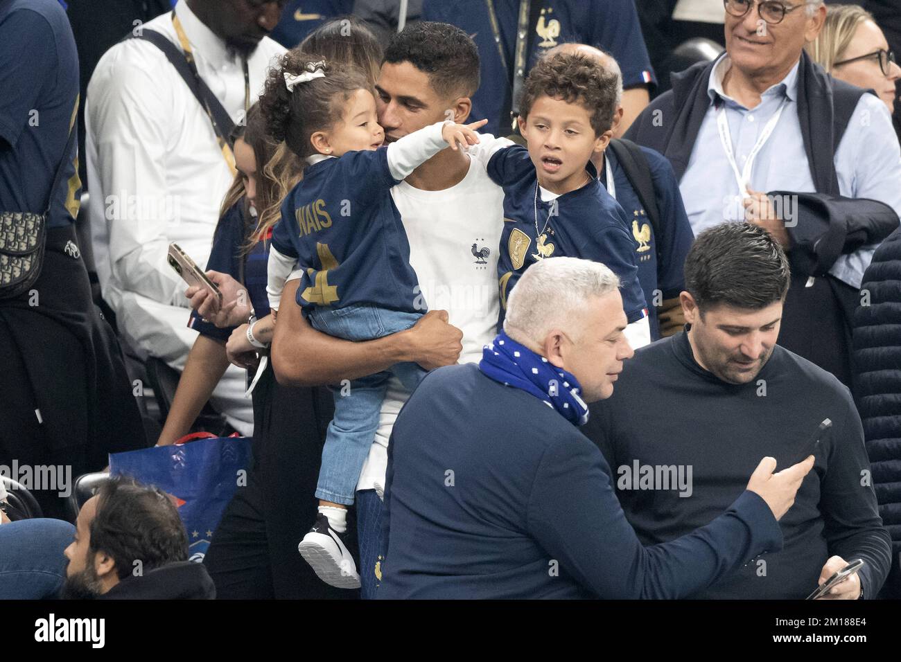 Doha, Qatar. 11th Dec, 2022. Raphael Varane and his children during the ...