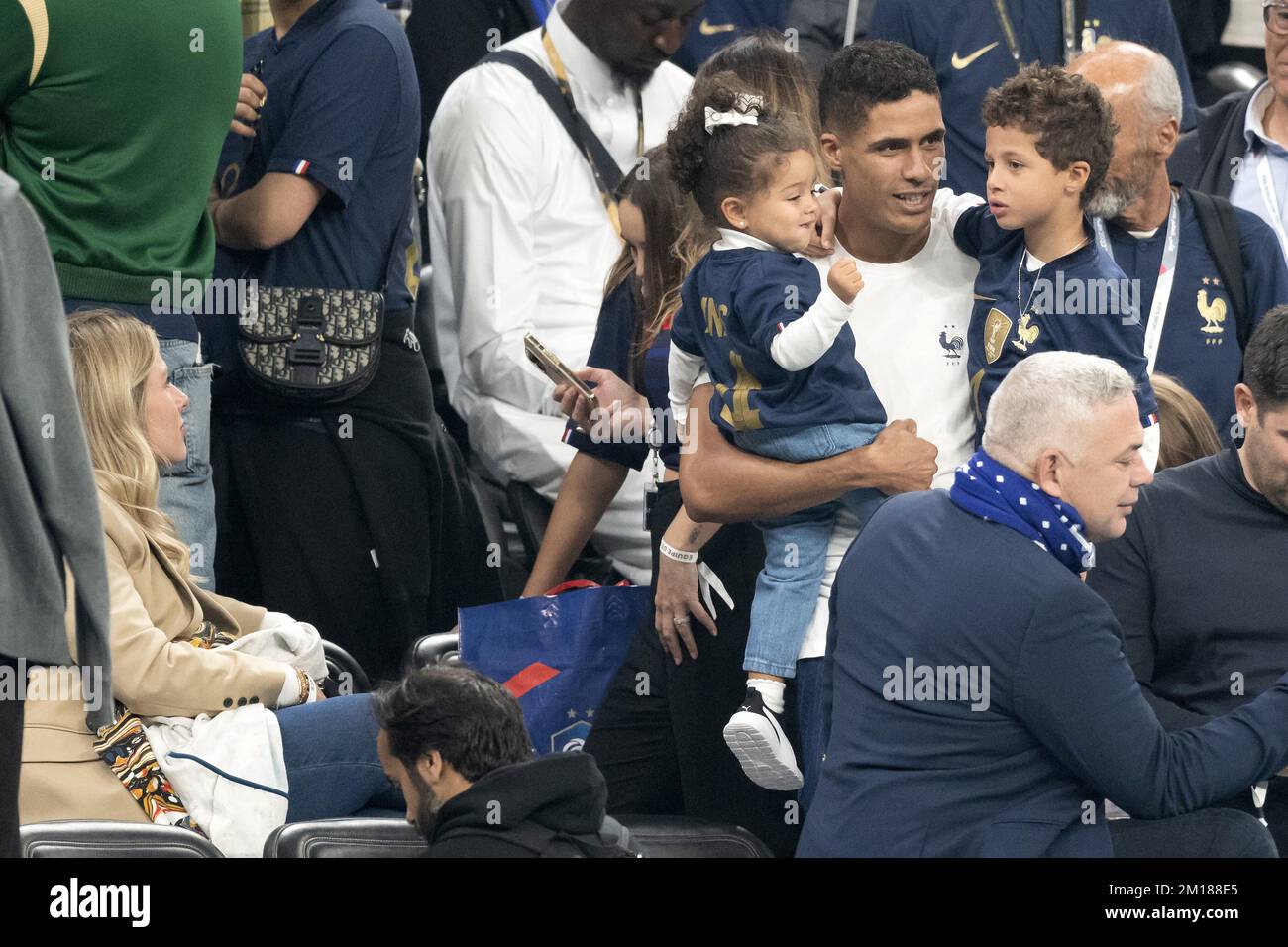 Doha, Qatar. 11th Dec, 2022. Raphael Varane and his children during the ...