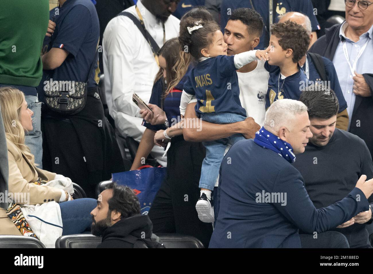 Doha, Qatar. 11th Dec, 2022. Raphael Varane and his children during the ...