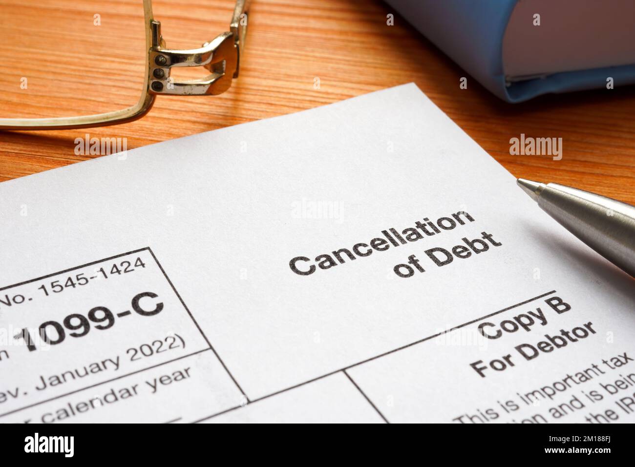 KYIV, UKRAINE - December 09, 2022. 1099-C form Cancellation of debt ...