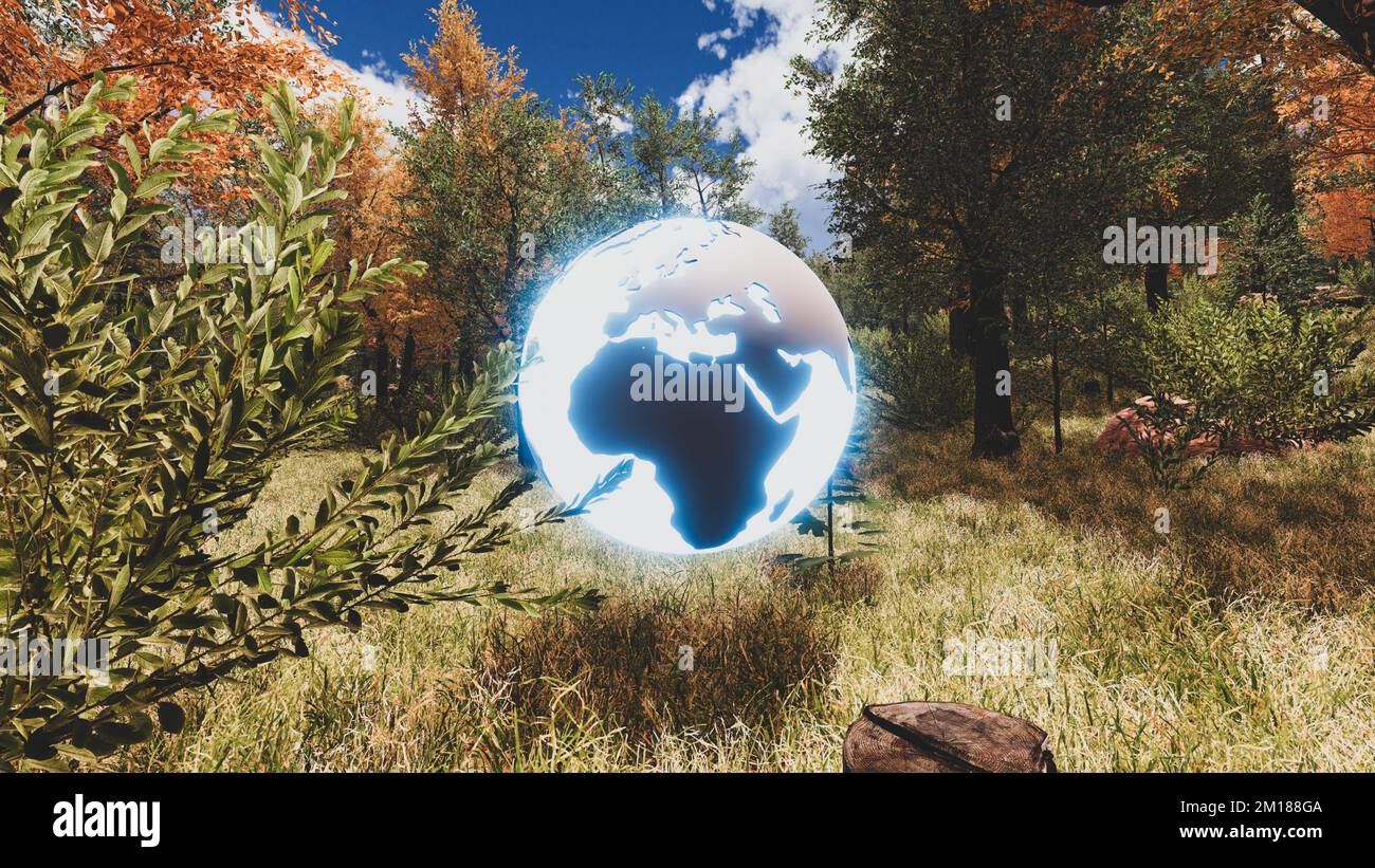 3D Render Background to ecology and sustainable development ...