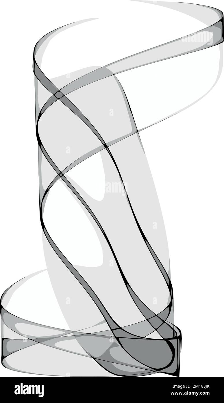 Flowing black abstract shape on a white background Stock Vector Image ...