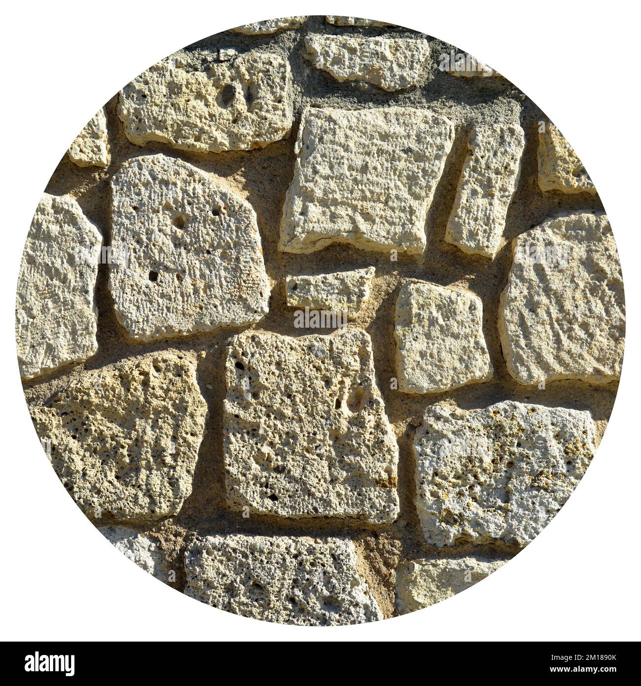 Sturdy yellow and beige cut stone wall, good for backgrounds, seamless ...