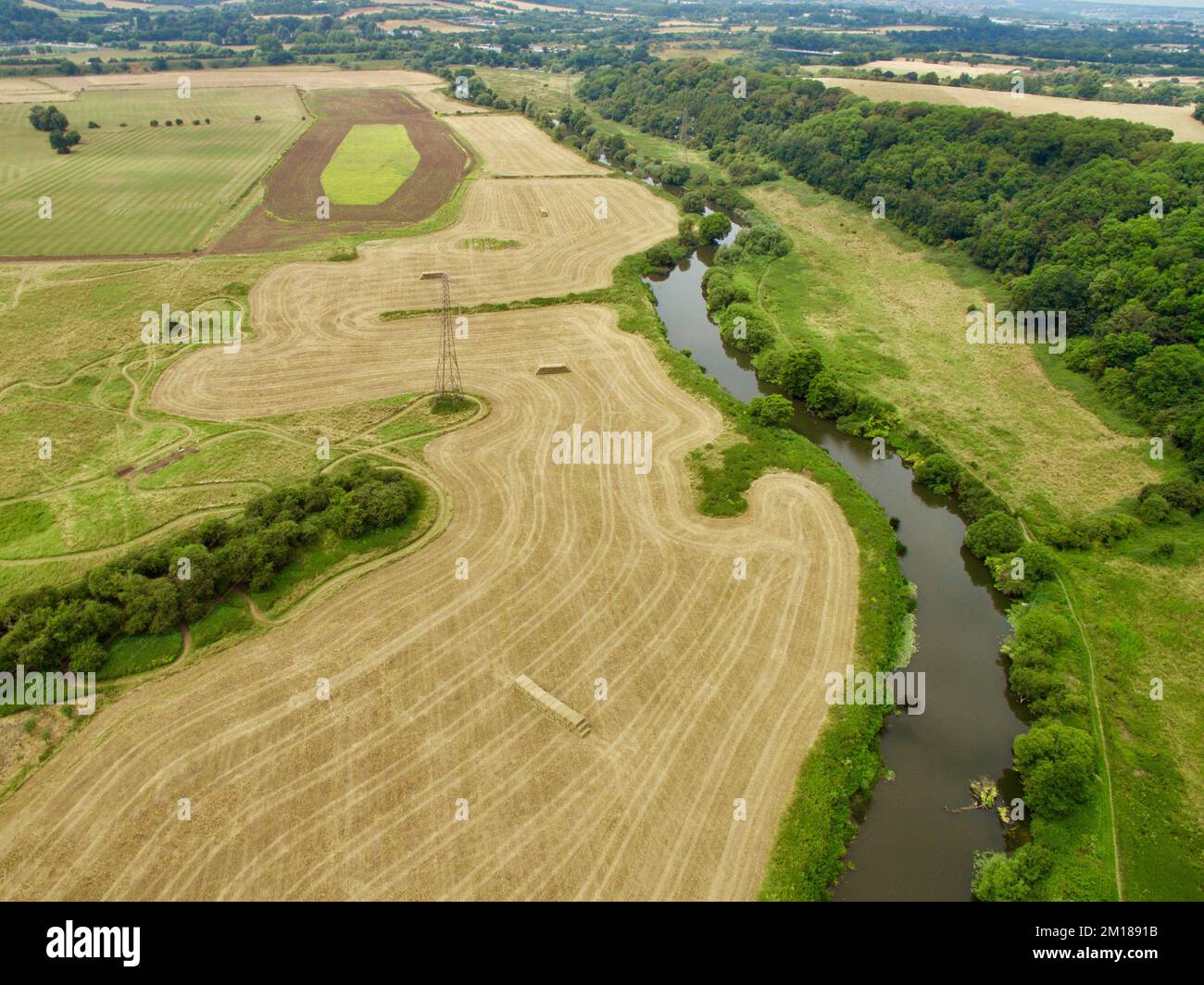 An aerial view of River Avon near Bristol , UK Stock Photo - Alamy