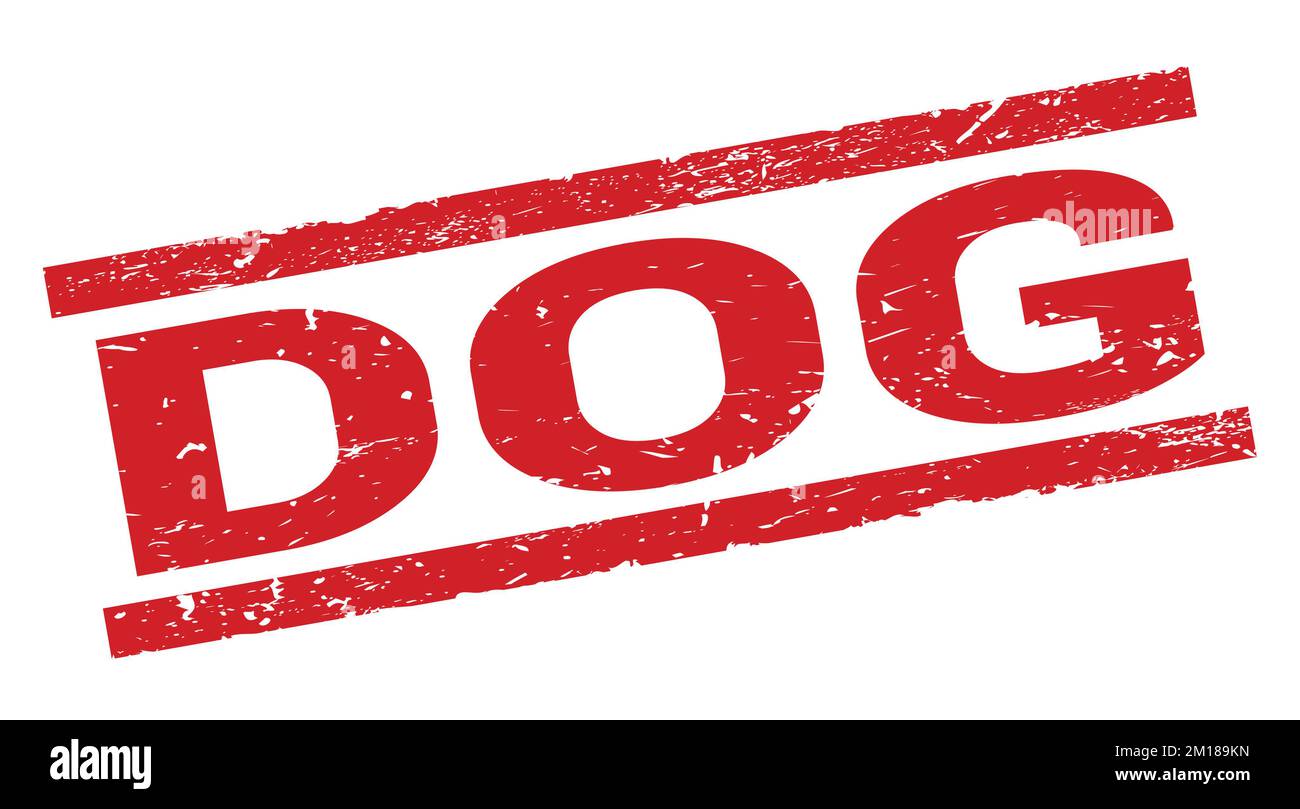 DOG text written on red rectangle stamp sign Stock Photo - Alamy