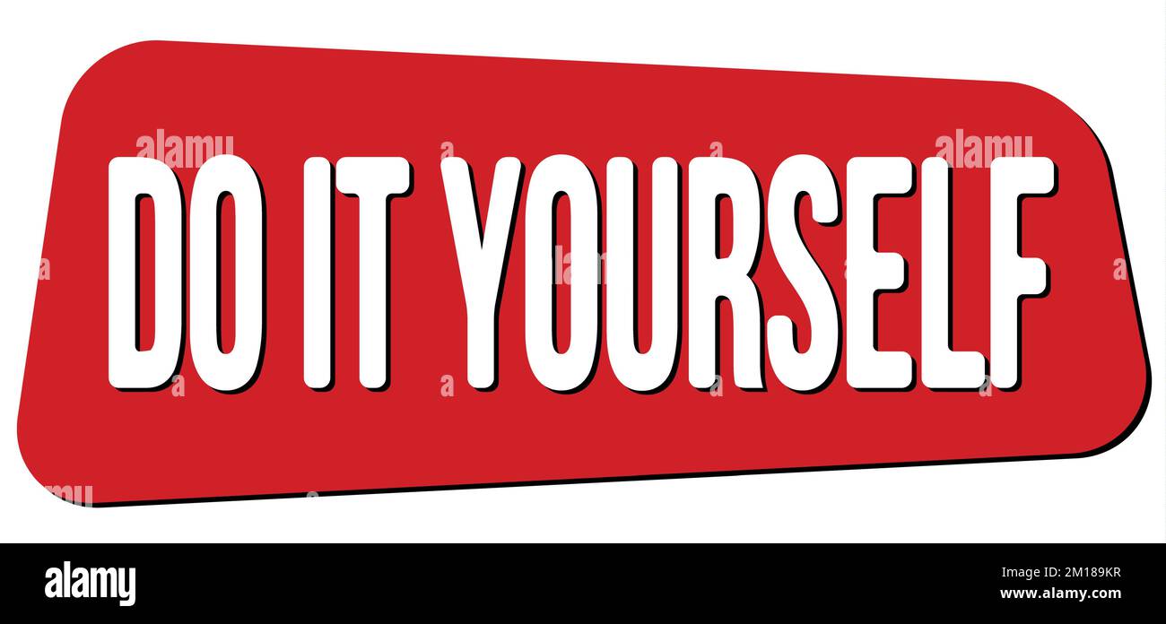 DO IT YOURSELF text written on red trapeze stamp sign Stock Photo - Alamy