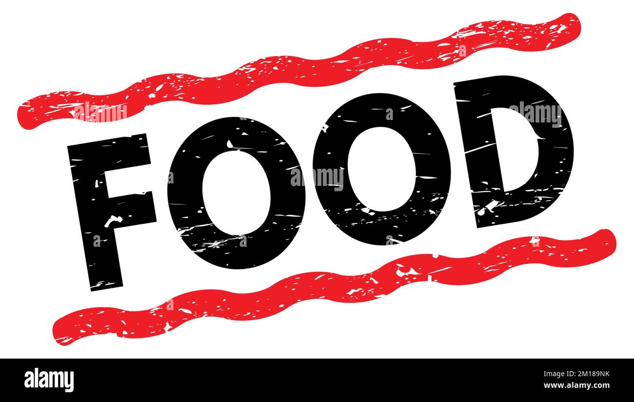 FOOD text written on red-black lines stamp sign Stock Photo - Alamy