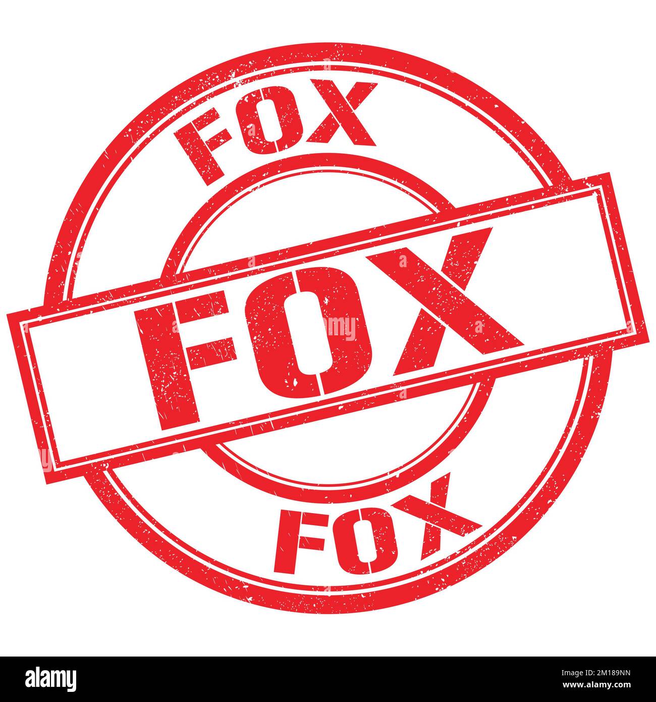 FOX text written on red round stamp sign Stock Photo - Alamy