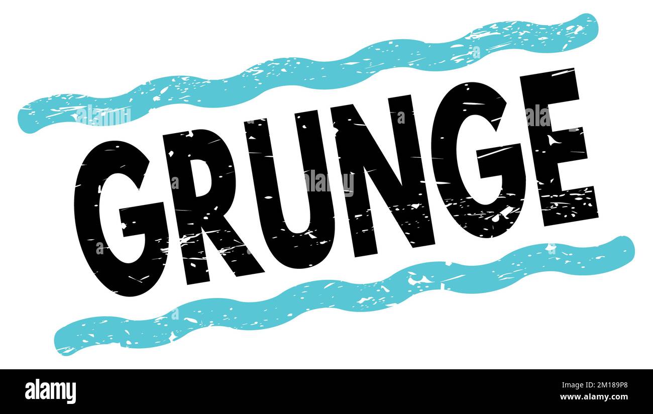 GRUNGE text written on blue-black lines stamp sign Stock Photo - Alamy