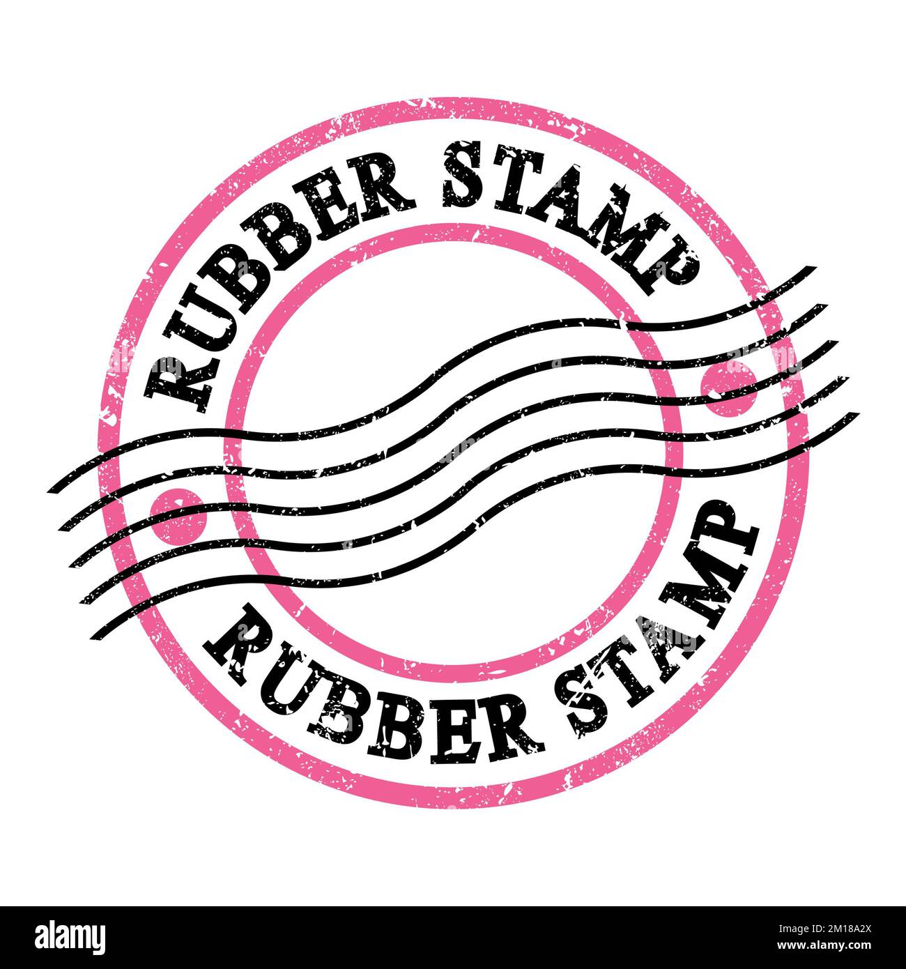 RUBBER STAMP, text written on pink-black grungy postal stamp Stock ...