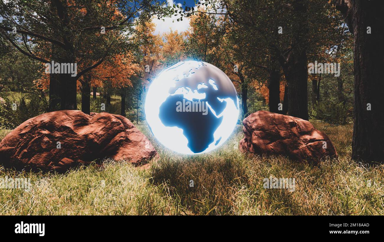 3D Render Background to ecology and sustainable development ...
