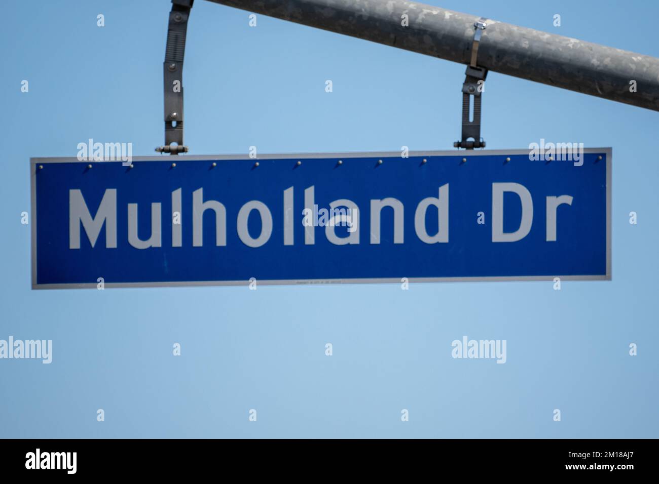 The Mulholland Drive street sign in Los Angeles, California Stock Photo ...