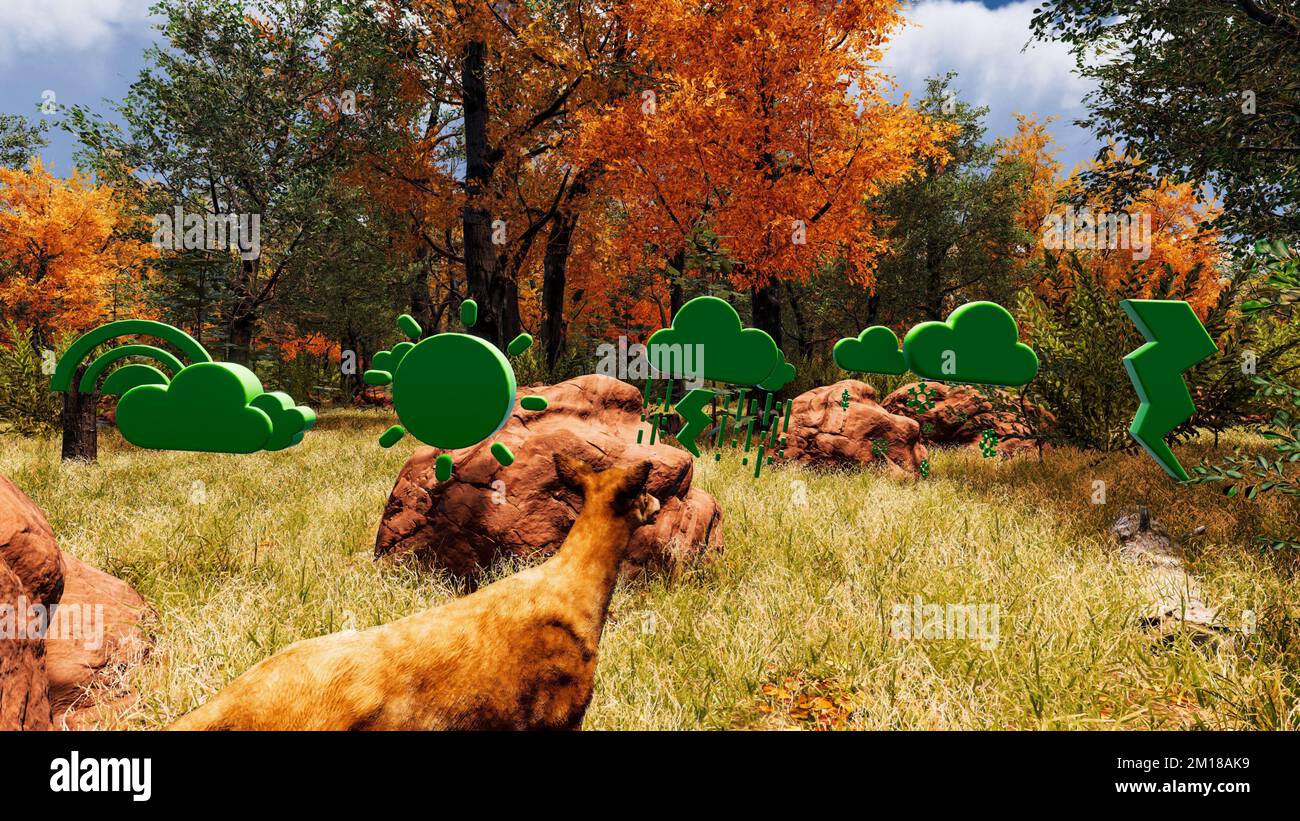 3D Render Background to ecology and sustainable development ...