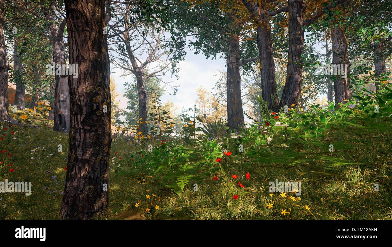 3D Render Background to ecology and sustainable development ...