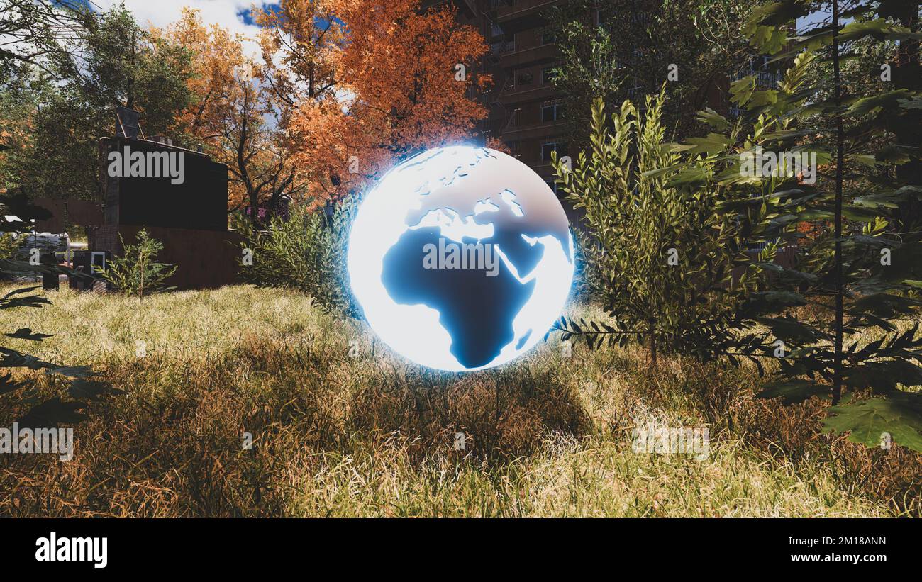 3D Render Background to ecology and sustainable development ...