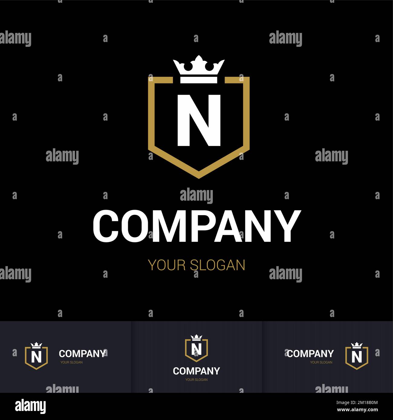 Illustration of Shield Badge-Shape with letter N in the Middle and ...