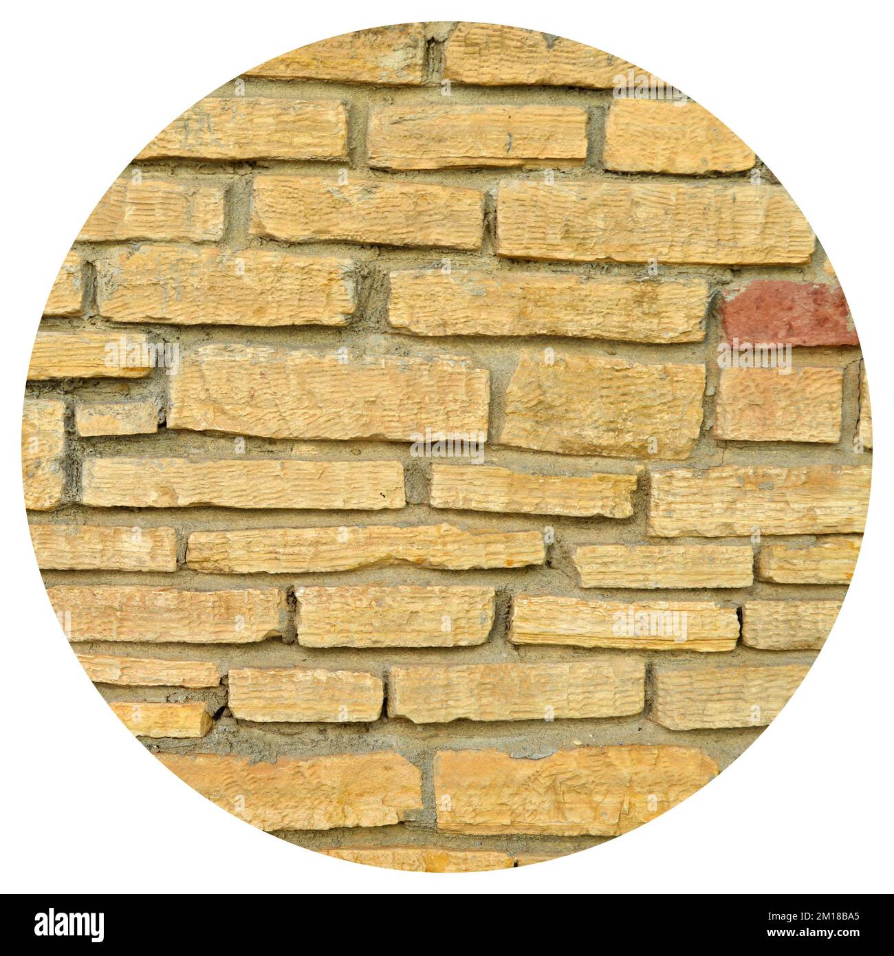Sturdy yellow and beige cut stone wall, good for backgrounds, seamless ...