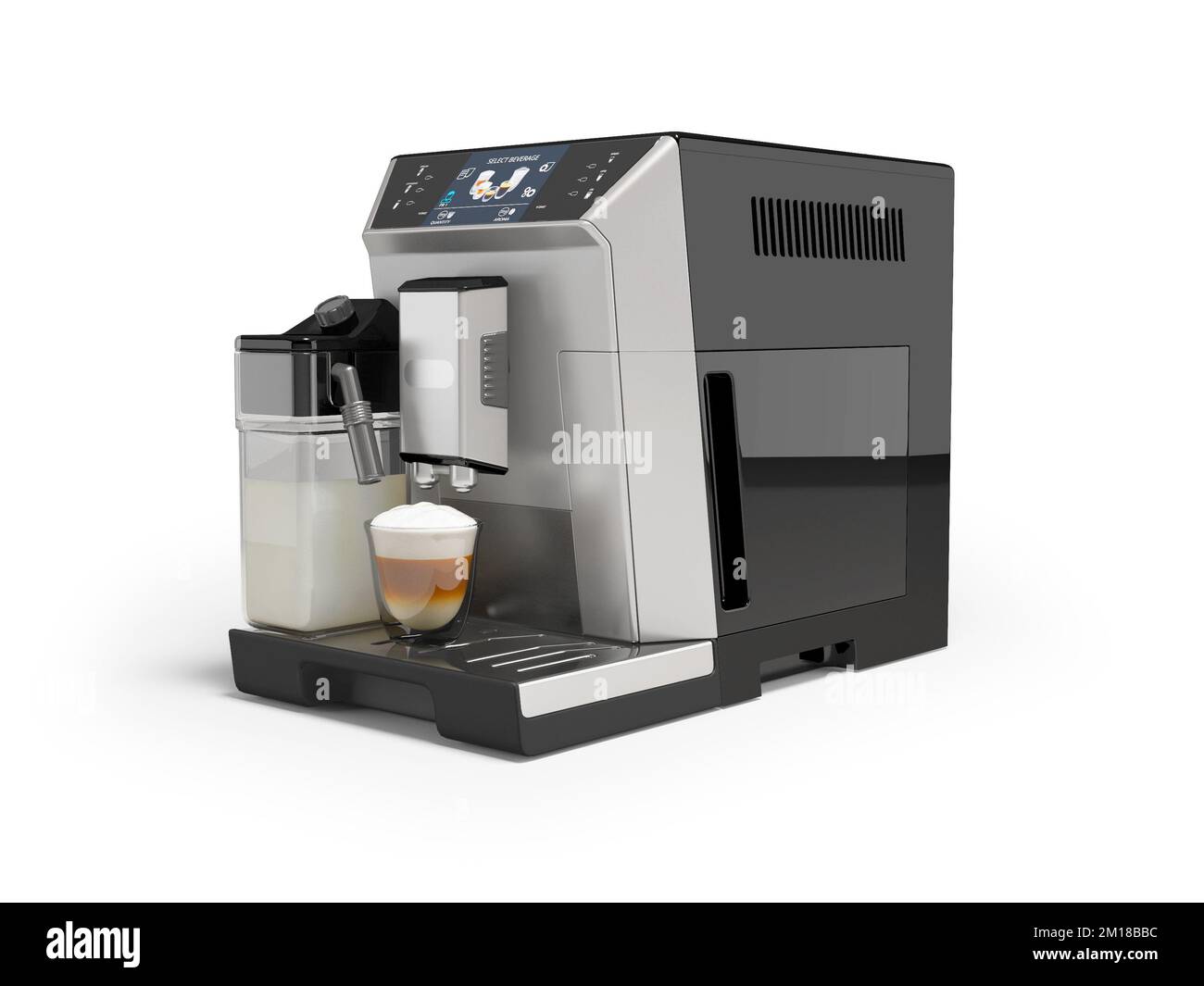 3d illustration of an automatic coffee machine with touch screen for ...