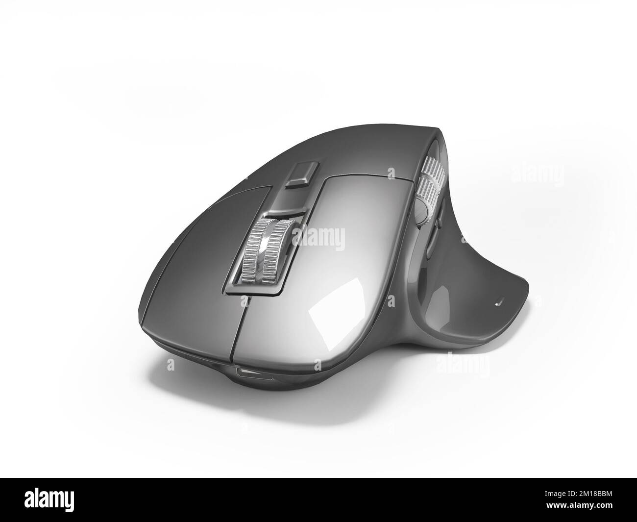 3d illustration of black professional wireless laptop mouse on white ...
