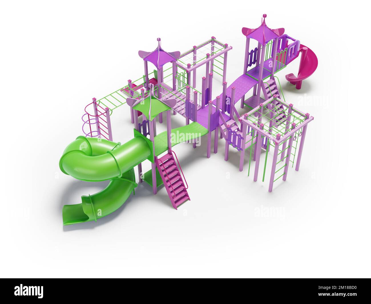 3d illustration of purple sports playground for development on white ...
