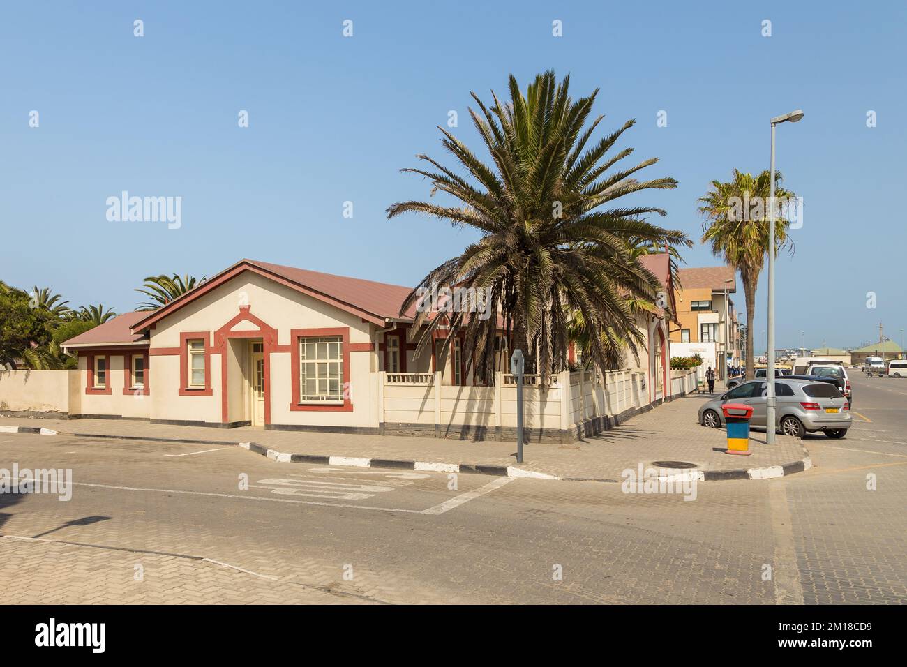 Swakopmund, Namibia - 03 October 2018: Old German colonial building ...