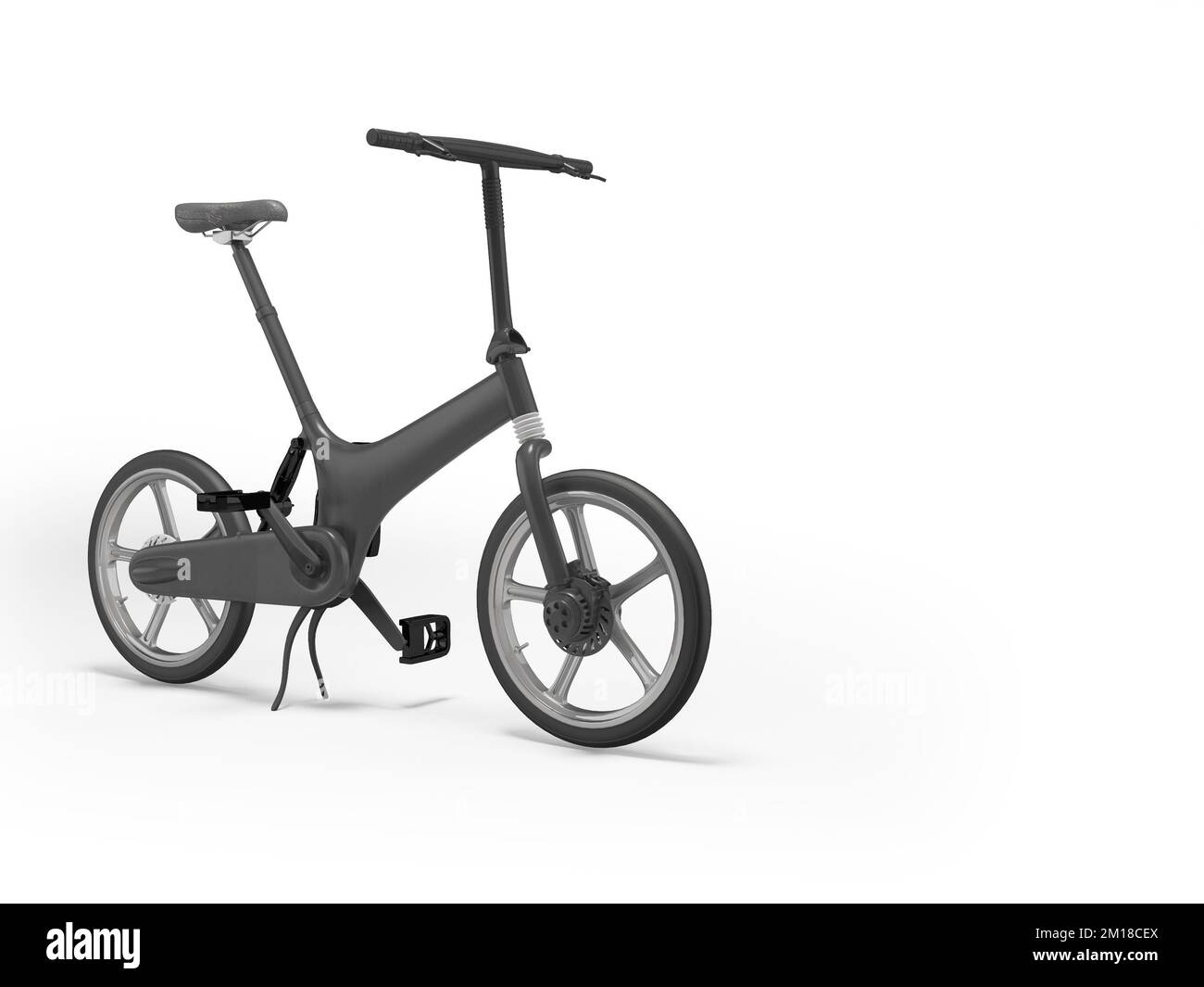 3D illustration of black electric bicycle transformer for the city on ...