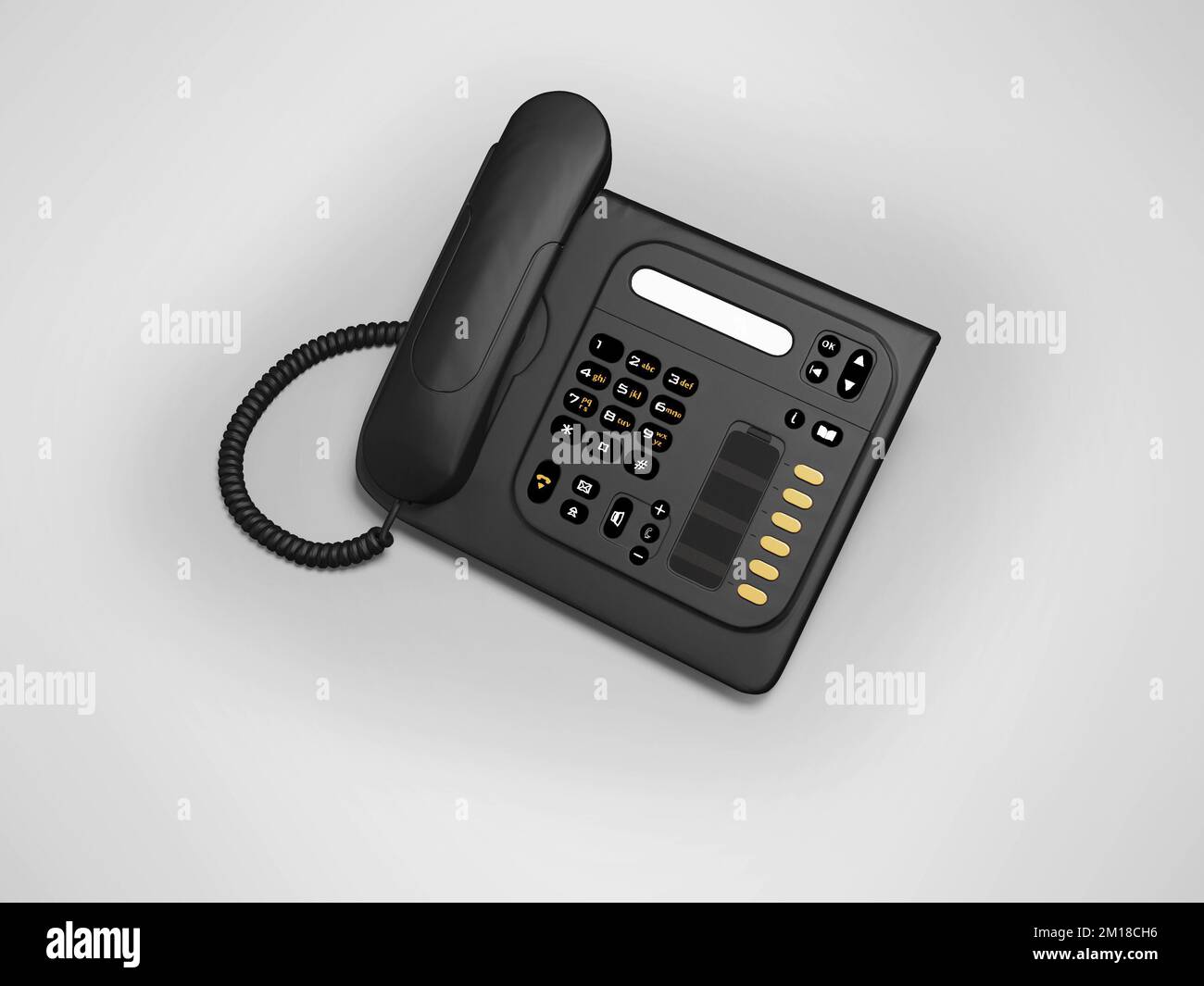 3d illustration of landline landline phone on gray background with ...