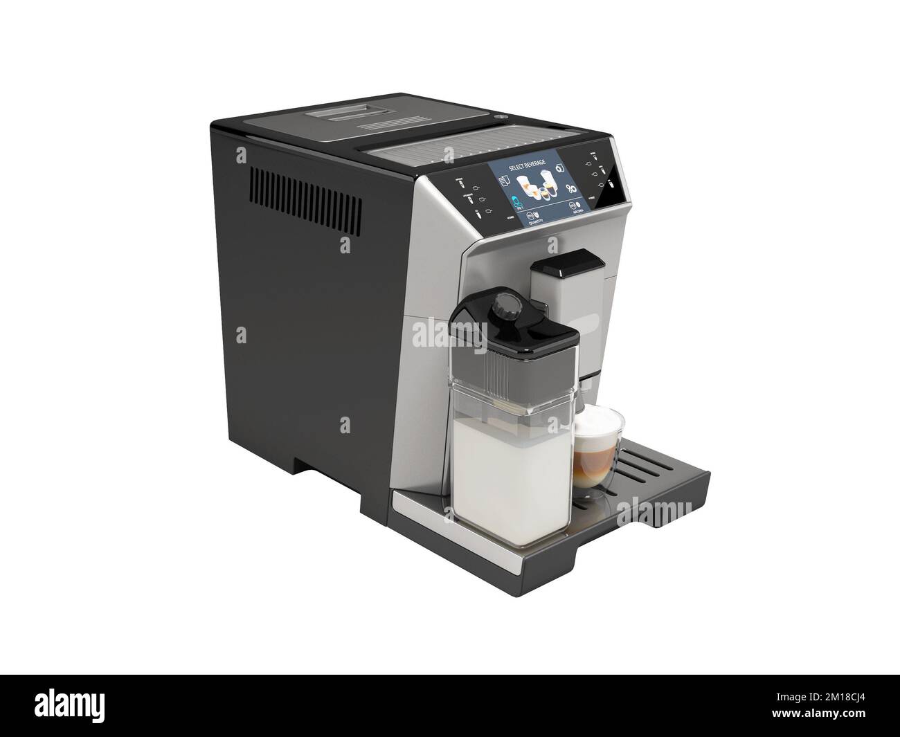 3d illustration of professional touchscreen super automatic coffee ...