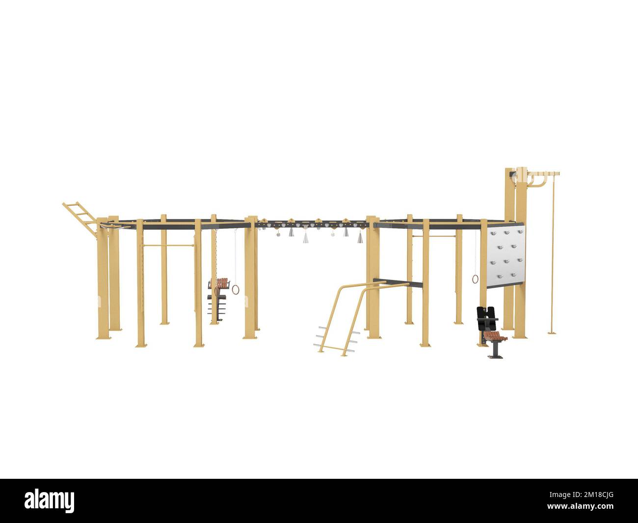 3d illustration of sports wooden track field on white background no ...