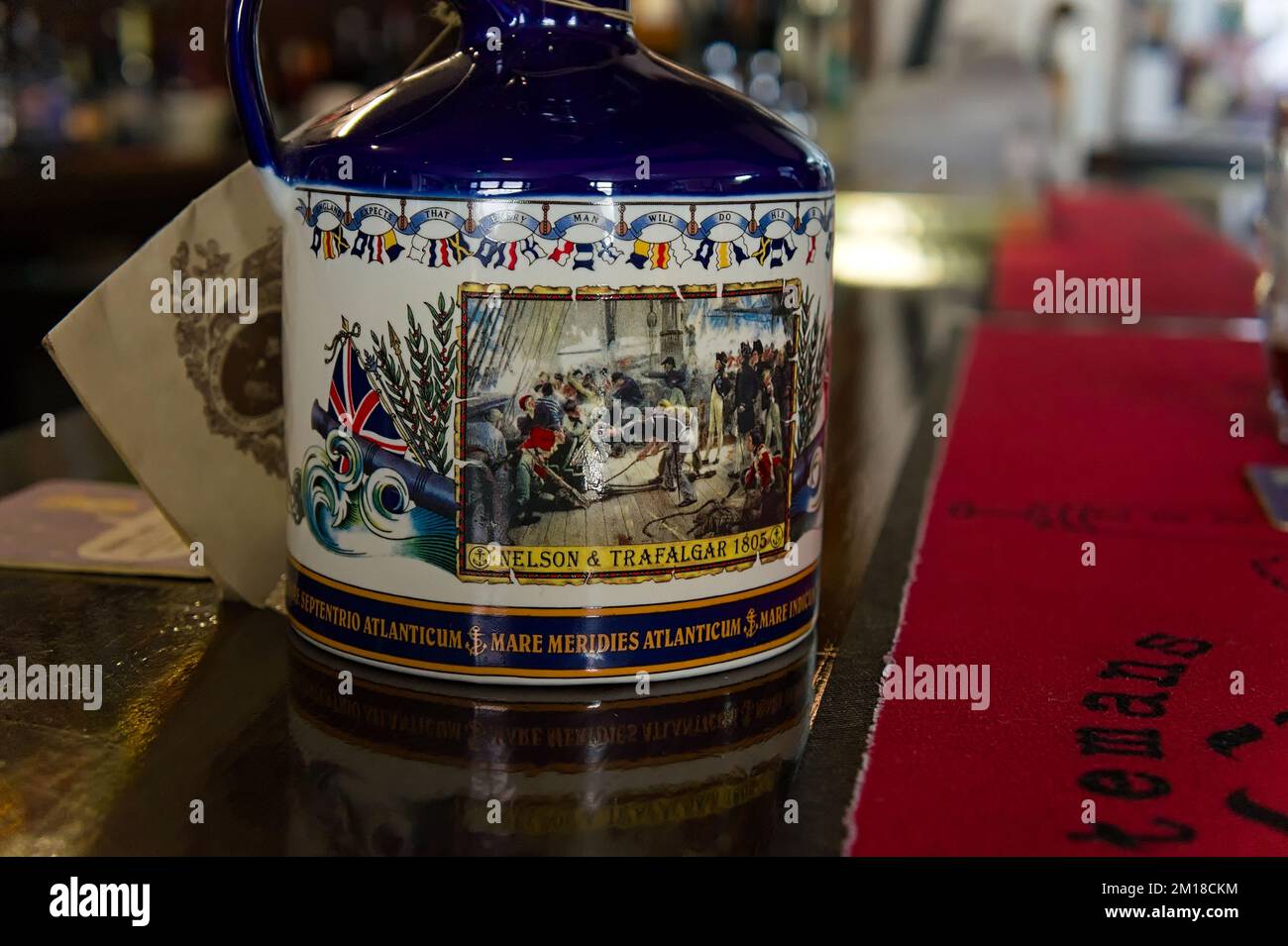 Nelson and Trafalgar rum jug at the bar in a local pub Stock Photo - Alamy