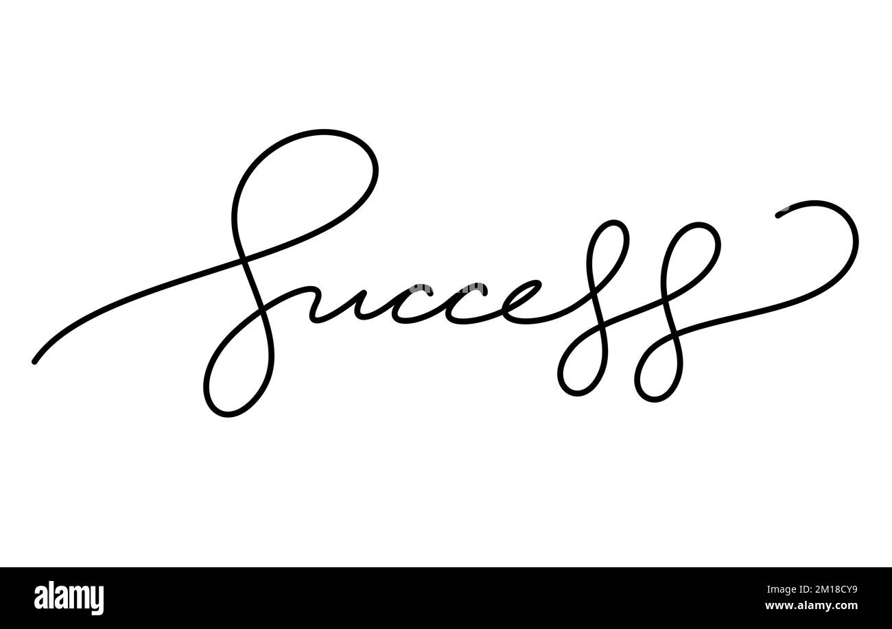 success word lettering design in continuous line drawing vector Stock ...