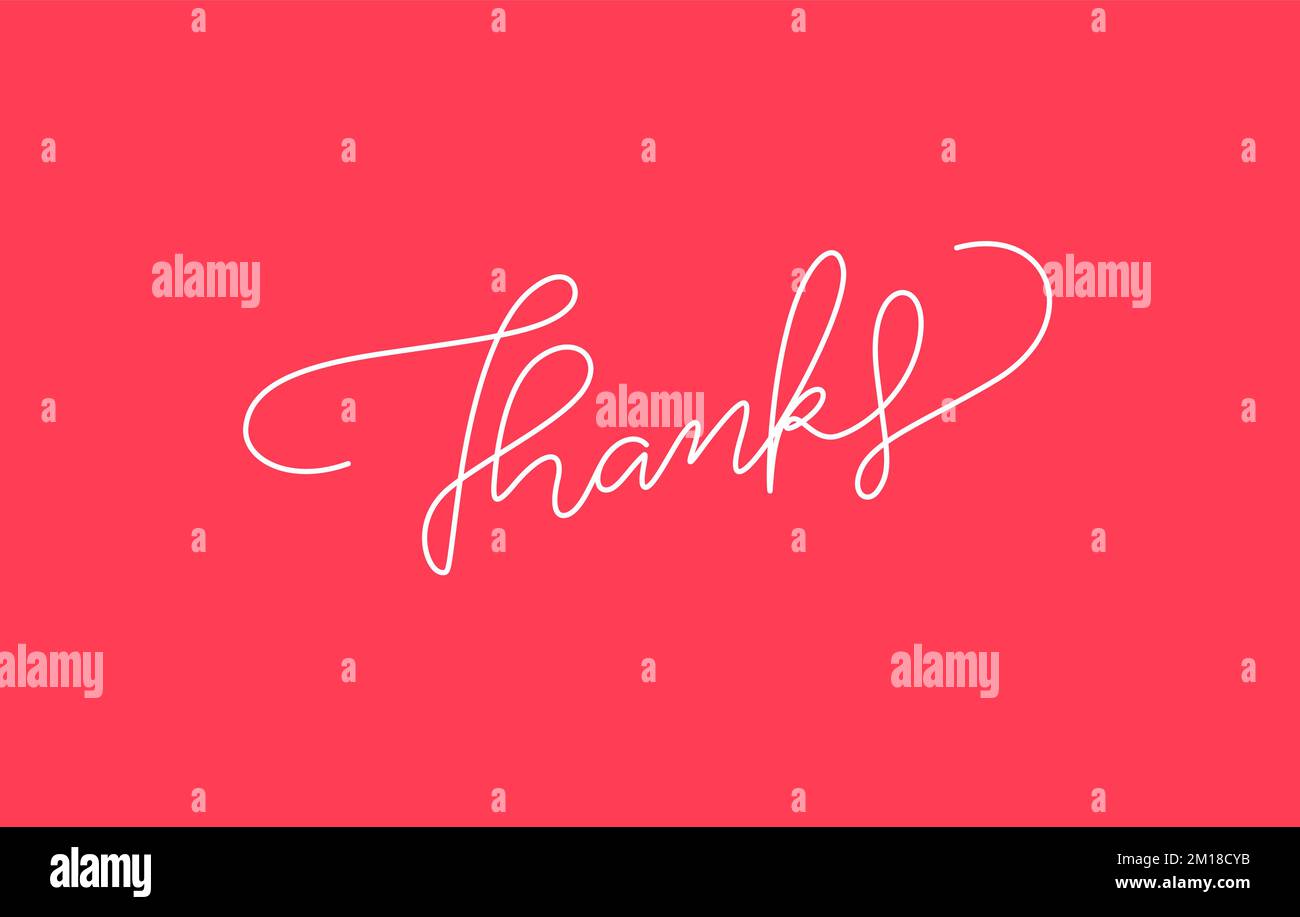 thanks word lettering design in continuous line drawing vector Stock ...