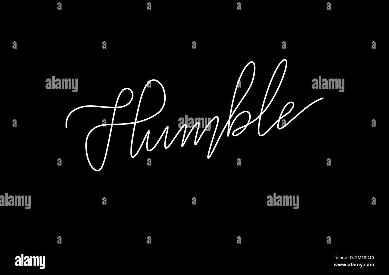 humble word lettering design in continuous line drawing vector Stock ...